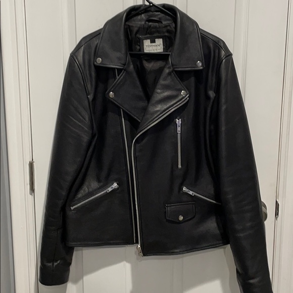 Topman | Jackets & Coats | Topman Leather Biker Jacket Xl | Poshmark